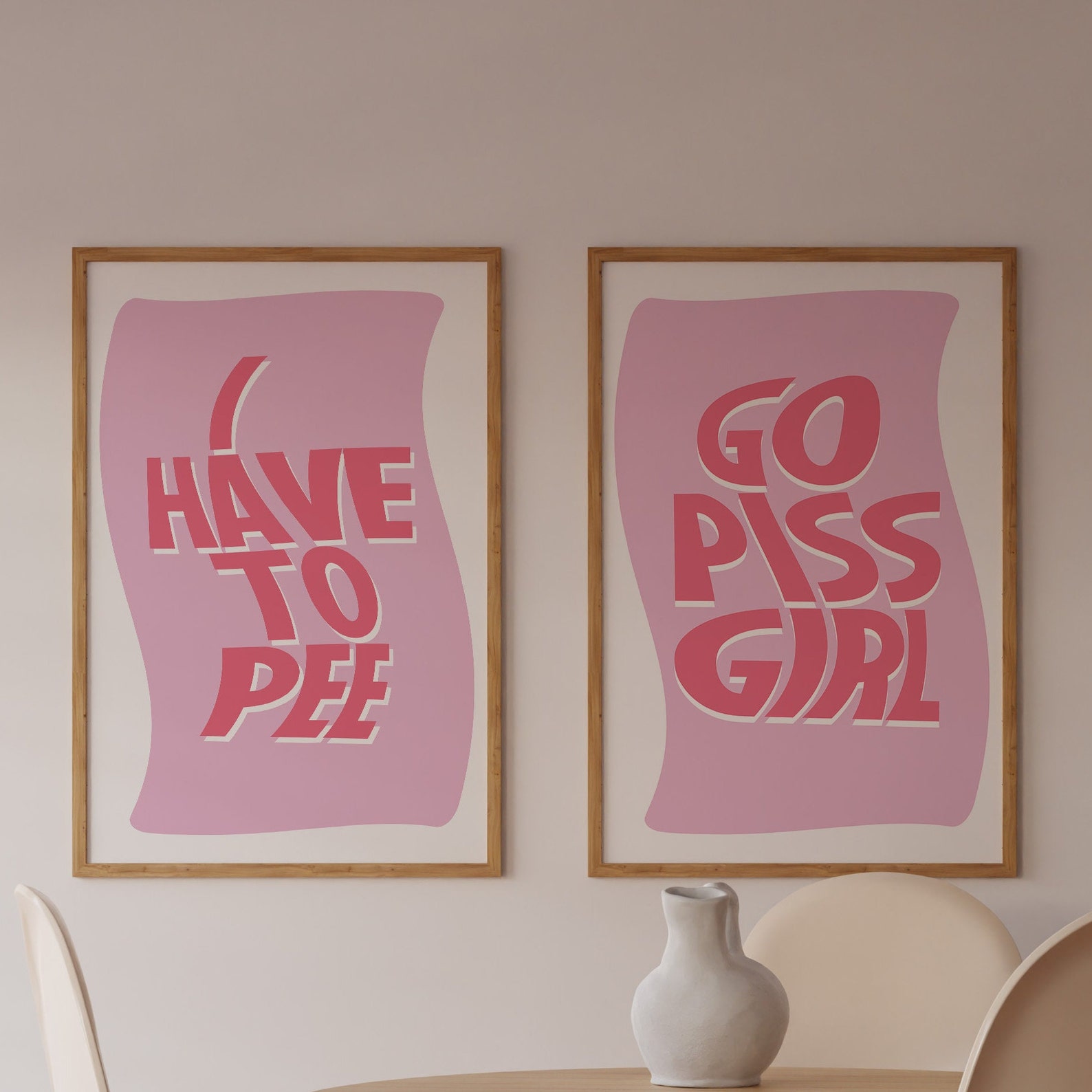 Go Piss Girl Bestie 2-pack Set of 2 Digital Poster - Etsy