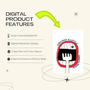 Food in Mouth Funky Poster, Hand-illustrated Art Print | Apartment ...