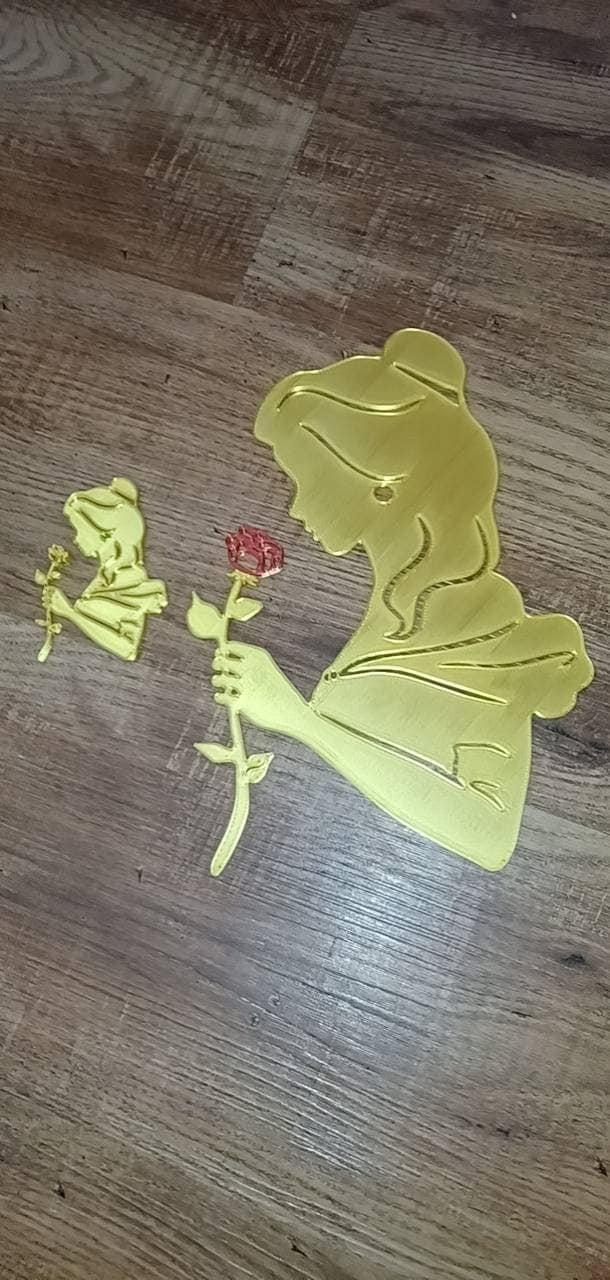 Beauty and the Beast Belle Holding Rose Decor - Etsy
