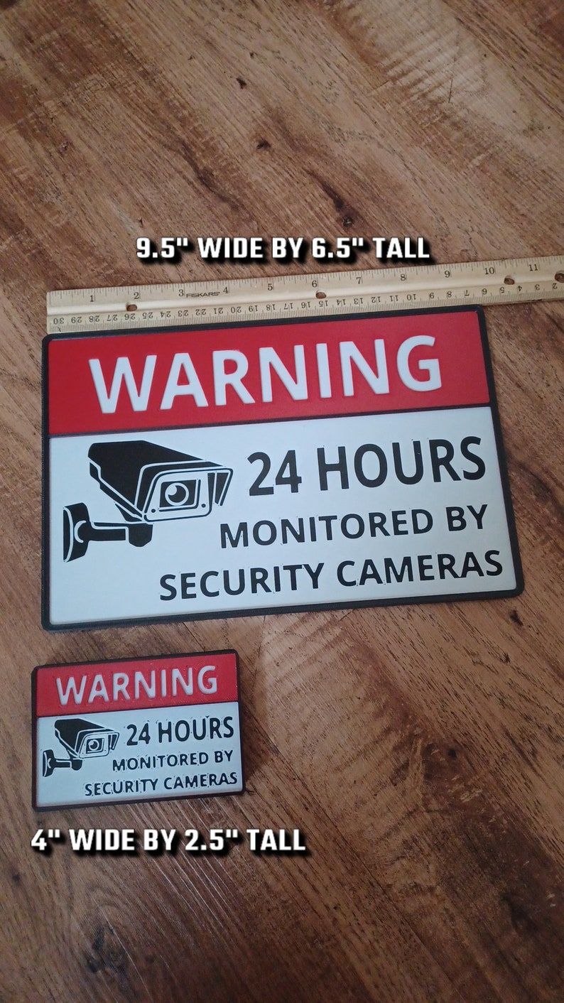 Camera Surveillance Signs Plastic Material/ Protect Homes With Warning ...