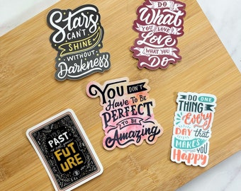 Colorful Inspirational Quote Sticker Pack Inspirational - Etsy