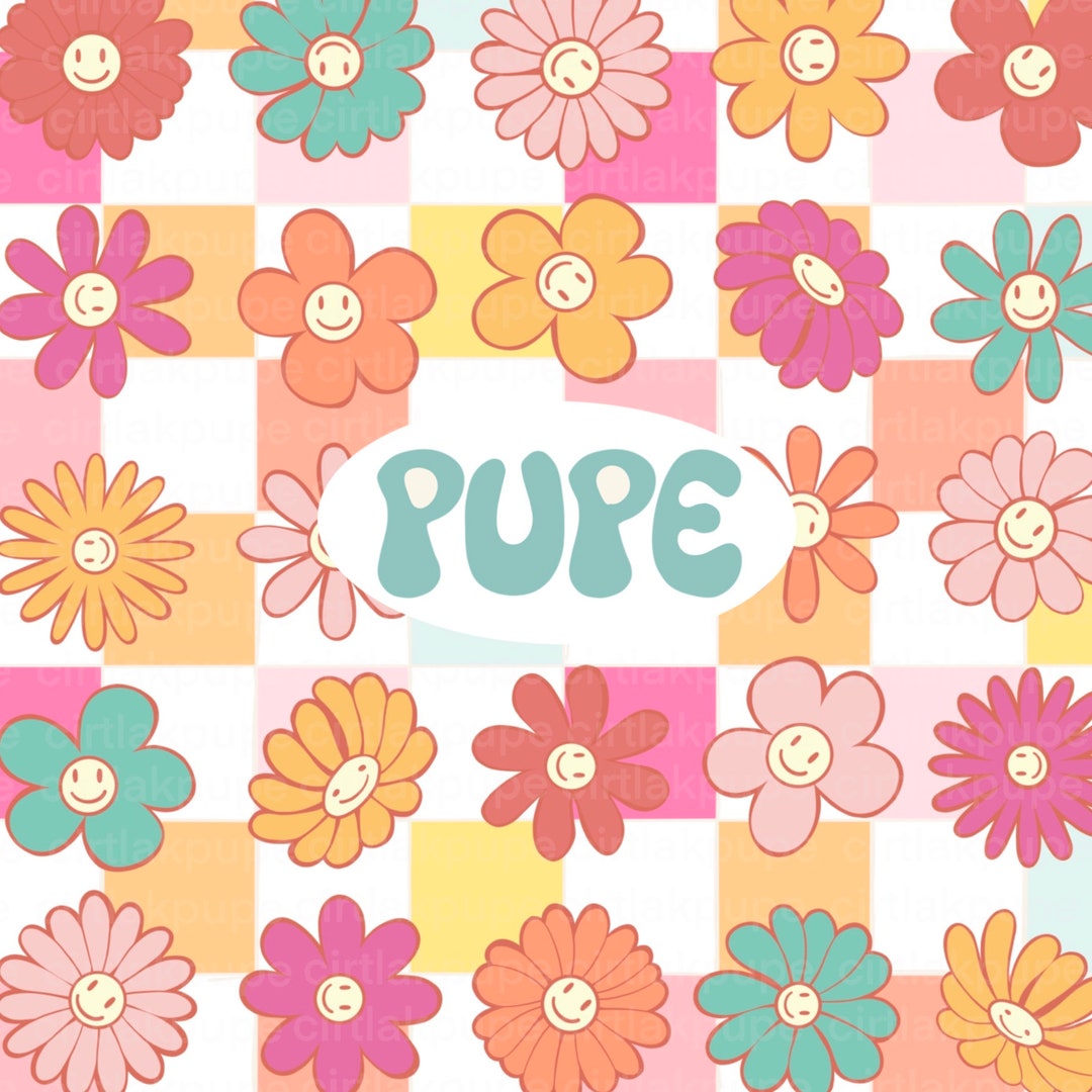 Groovy Retro Summer Daisy Seamless Pattern for Retro Floral Fabric ...
