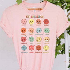 Retro Rainbow Feelings Chart Png File Trendy Sublimation Shirt No Svg ...