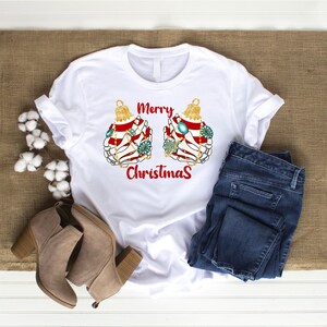 Merry Christmas Skeleton Hands Ornamental Digital Download Png, Merry ...