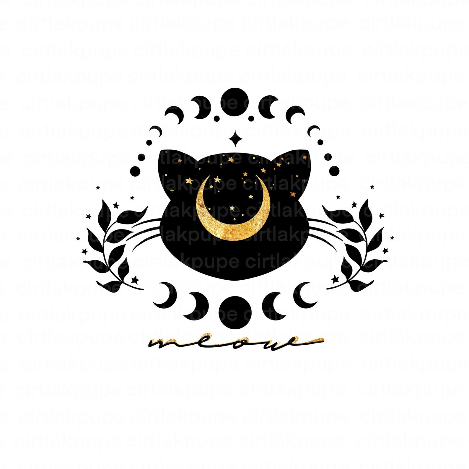 Celestial Black Cat Mom Shirt Png Sublimation No Svg Meow | Etsy