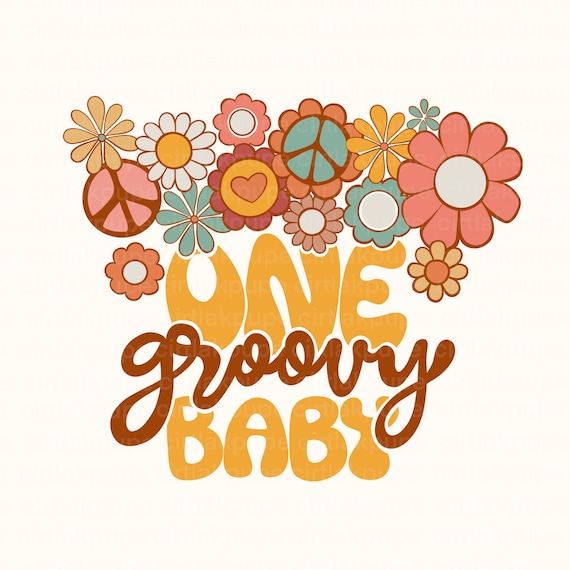 One Groovy Baby PNG Retro Baby Groovy Shirt Png Two Groovy - Etsy
