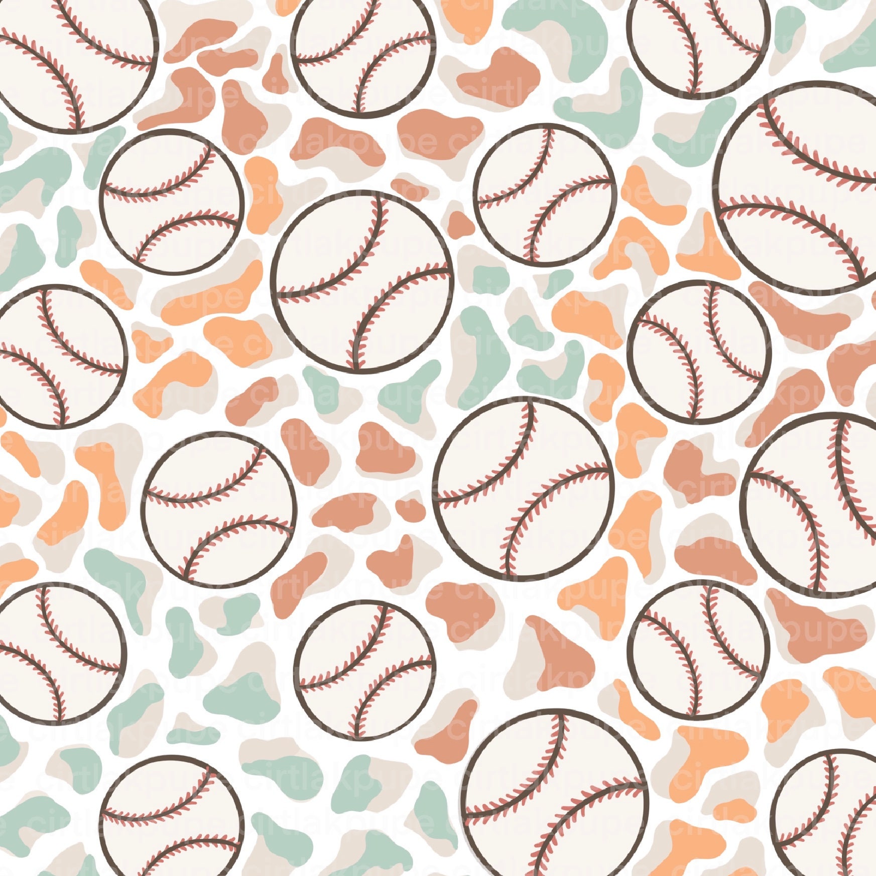 Retro Baseball Pattern Seamless Repeat, Seamless Baseball Leopard Png ...
