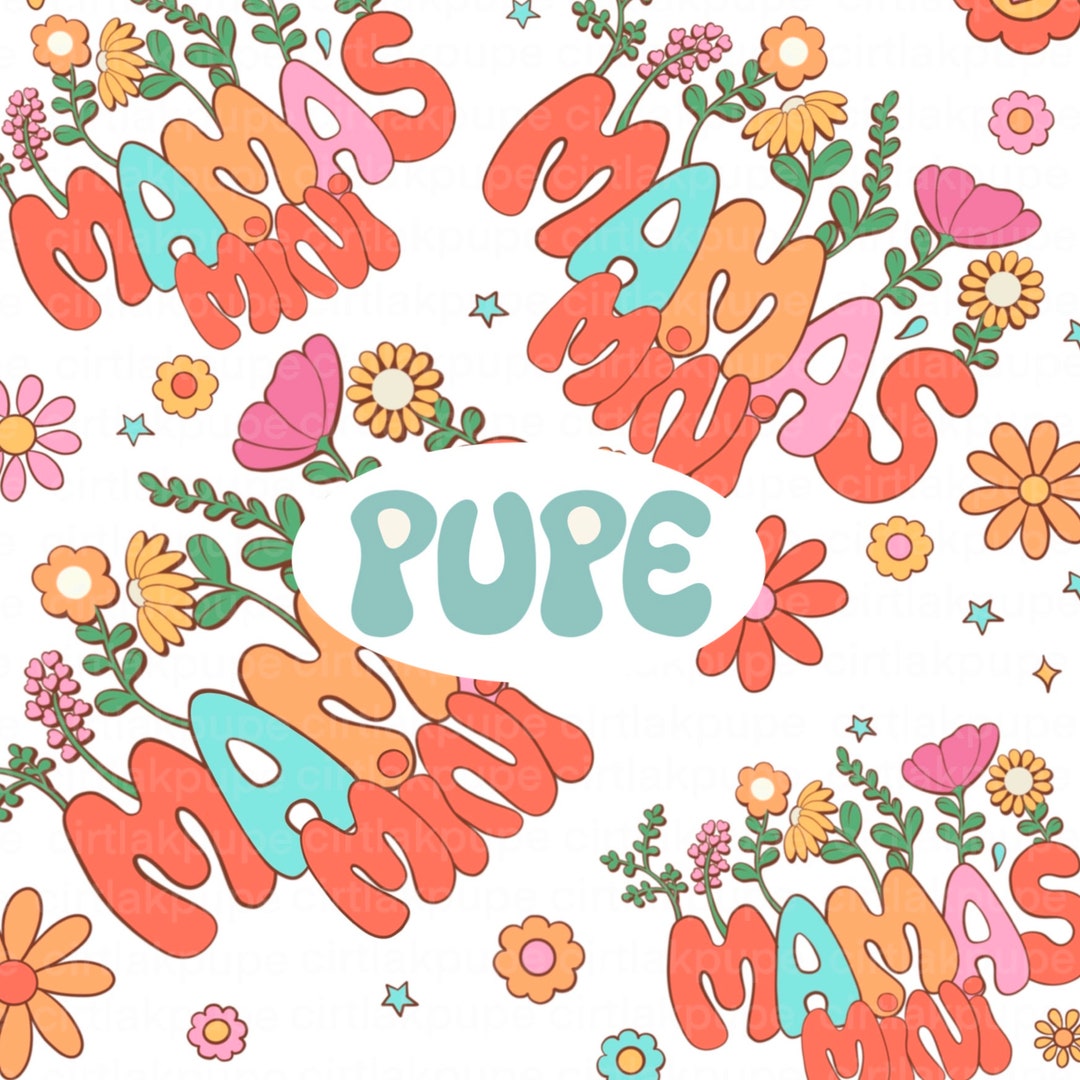 Mama’s Mini Seamless, Trendy Mama Pattern, Mama Trendy Retro Seamless ...