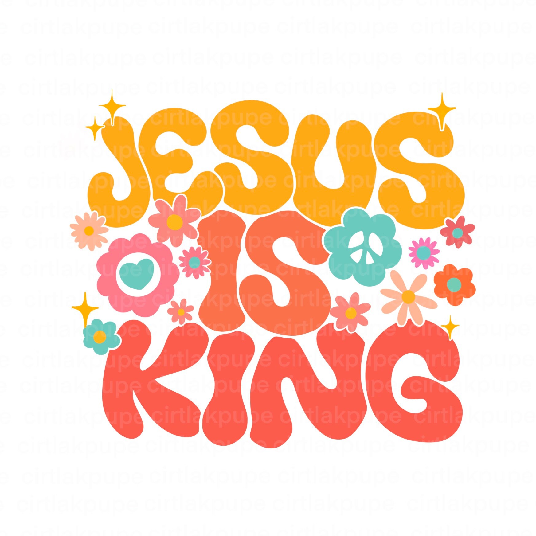 Jesus is King Png, Retro Christian Retro Png Designs, Retro Trendy ...