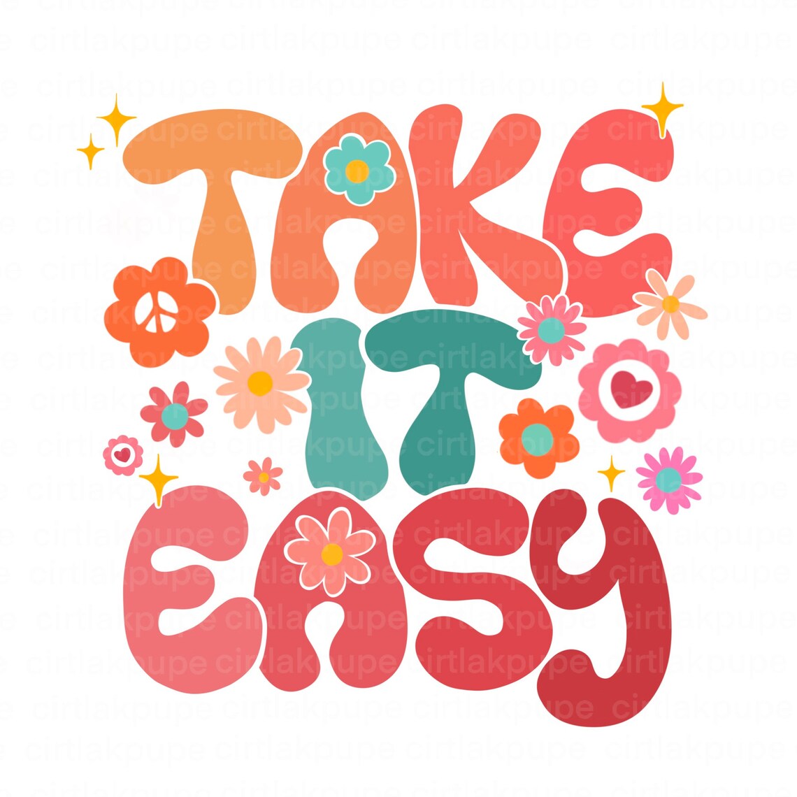Take It Easy Png Retro Summer Shirt PNG Sublimation Retro - Etsy