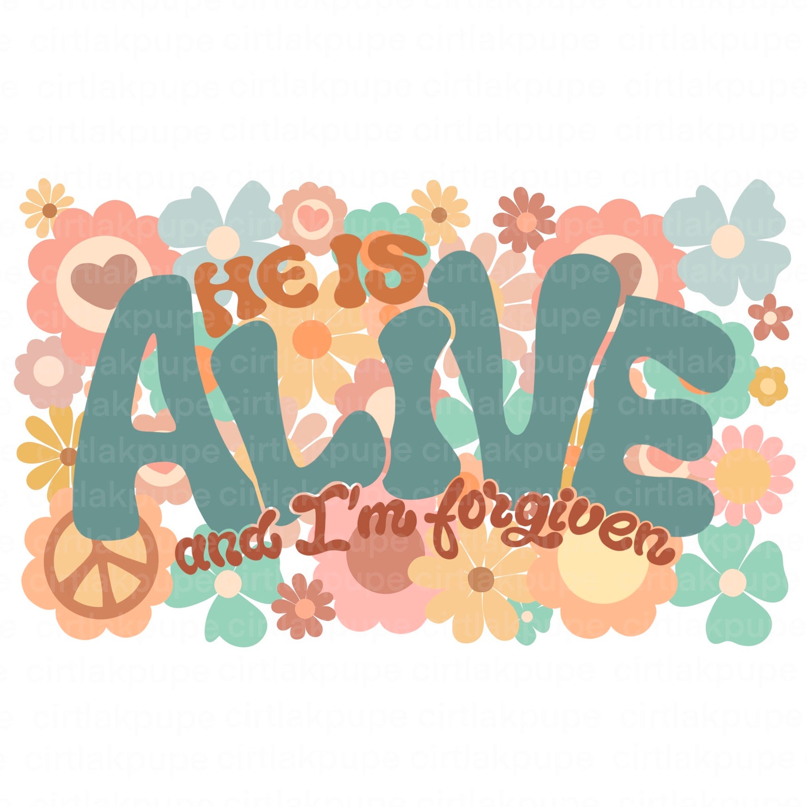 Retro Easter Png He is Alive PNG Happy Easter PNG Rabbit - Etsy