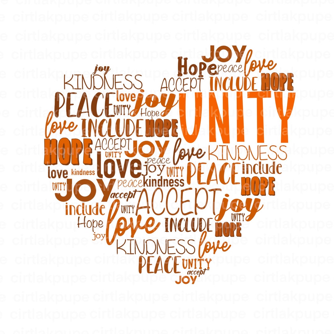 Unity Day Kids Shirt Popular Sublimation Downloads Png , Heart Shaped ...