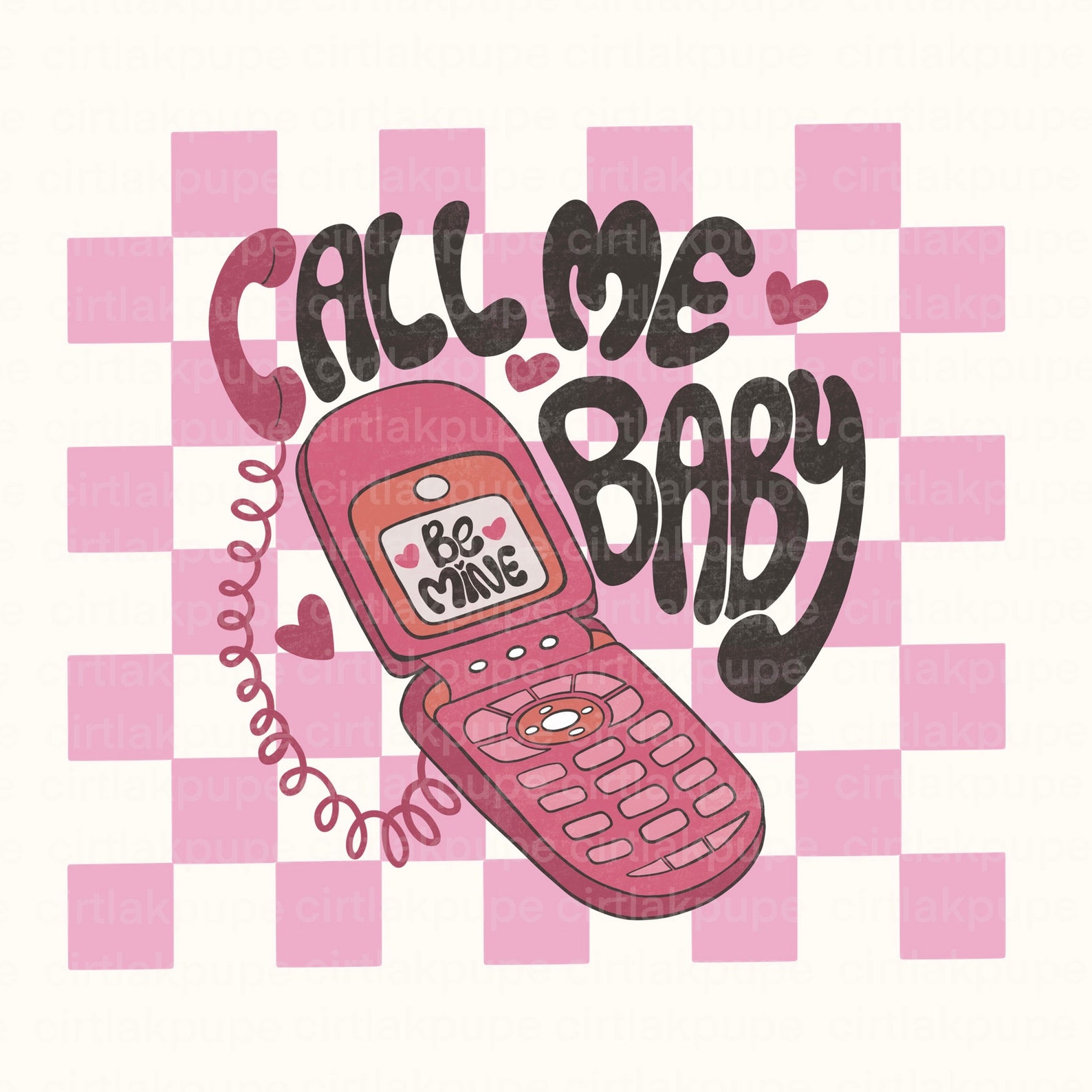 Call Me Baby PNG Valentines PNG Be Mine Retro Sublimation - Etsy