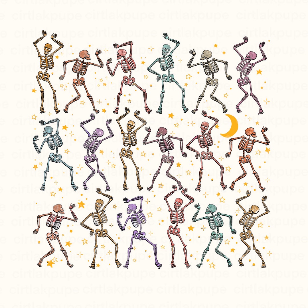 Cute Dancing Skeletons Halloween Popular Png Trendy Sublimation Png ...
