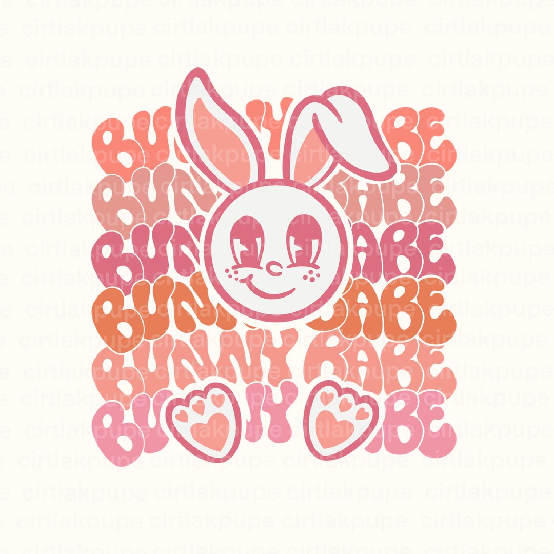 Bunny Babe Png, Groovy Easter Png, Cute Bunny Babe Sublimation Digital ...