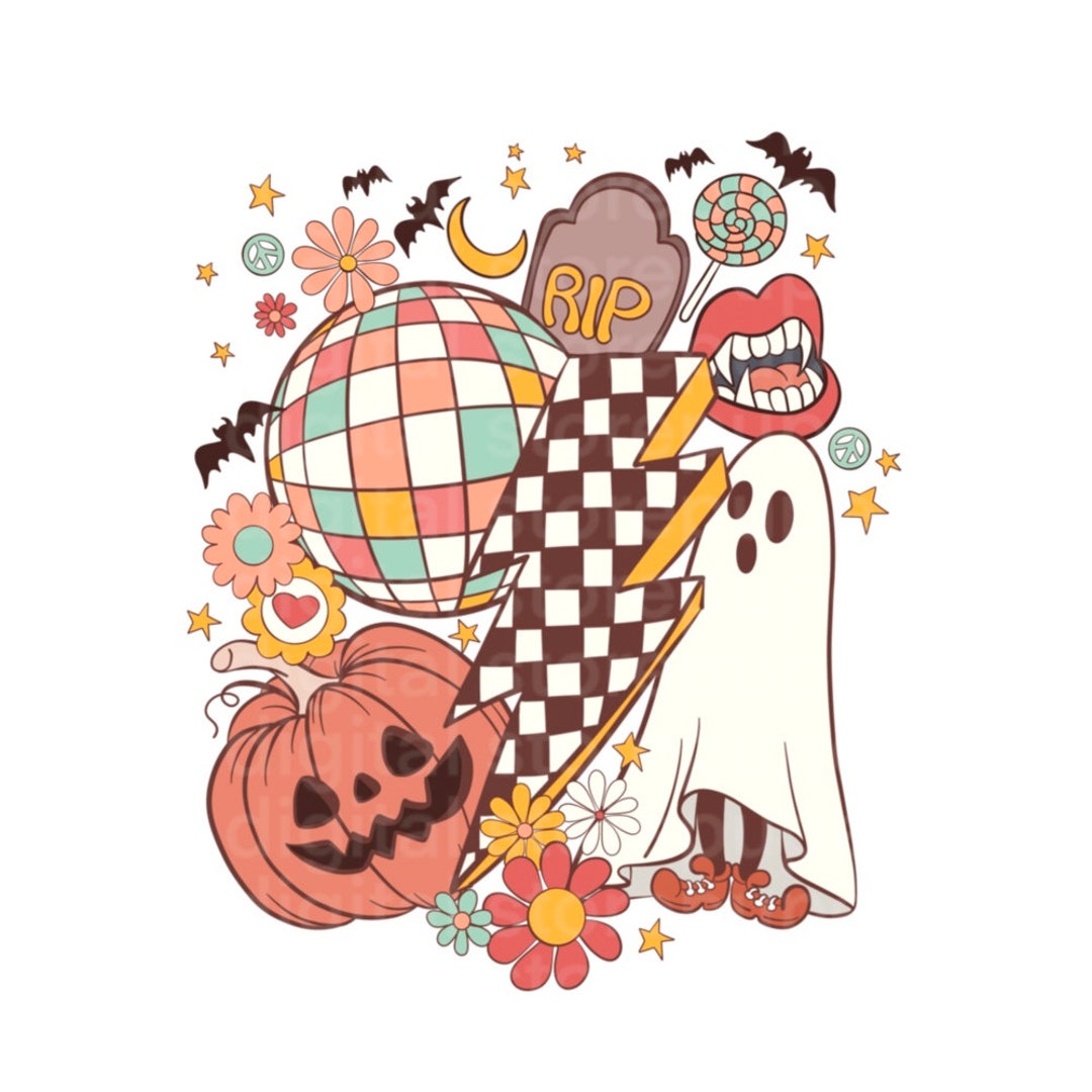 Retro Halloween Png, Groovy Halloween Png, Halloween Shirt Png, Vintage ...