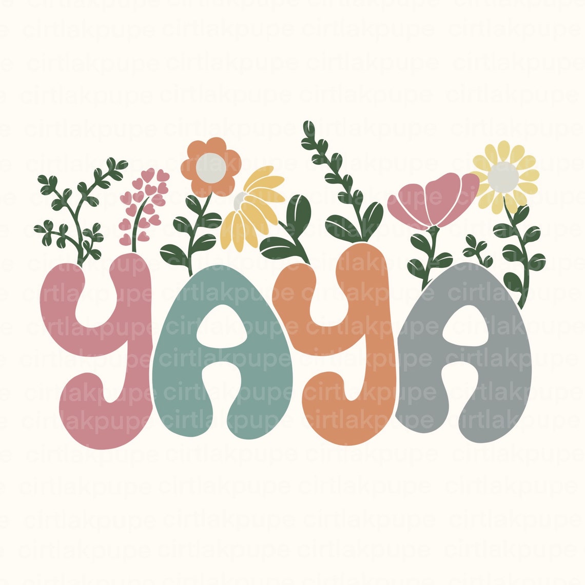 Yaya Png Mama Flower Popular Png File Trendy Sublimation - Etsy