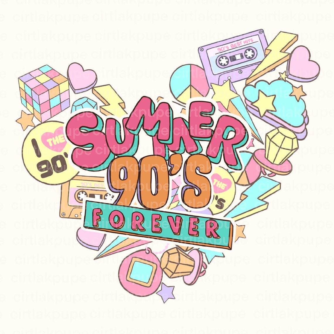 Retro Summer 90s Forever Young PNG File Trendy Sublimation - Etsy