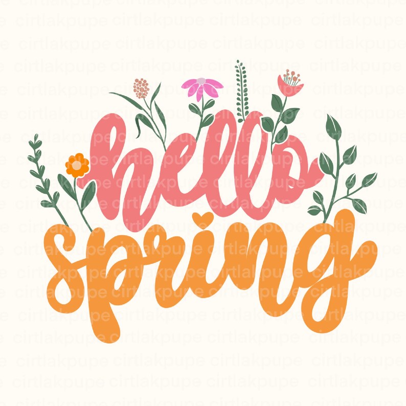 Hello Spring Png Spring Shirt Png, Retro Spring File Trendy Sublimation ...