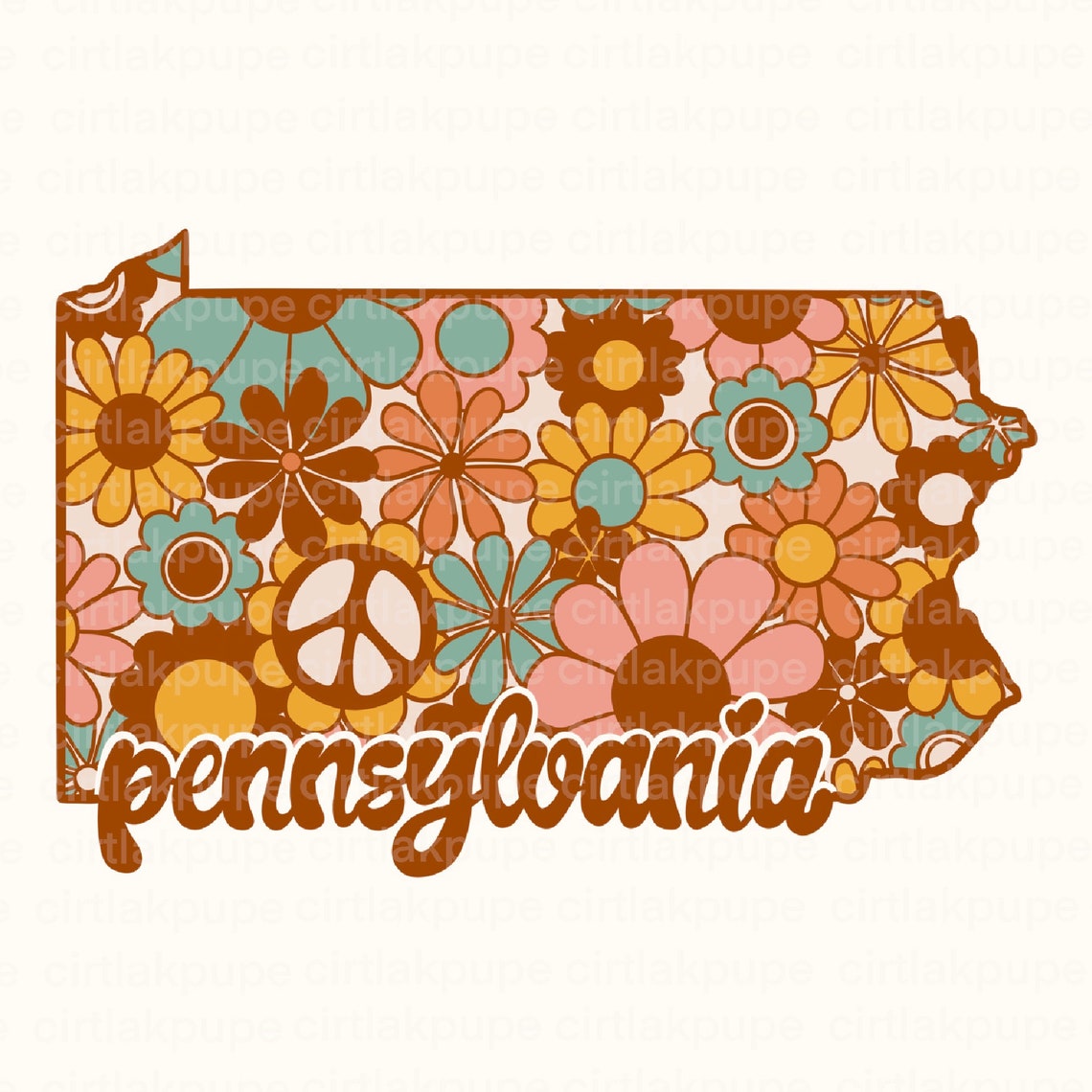 Pennsylvania State Map Popular Png Trendy Digital Download | Etsy