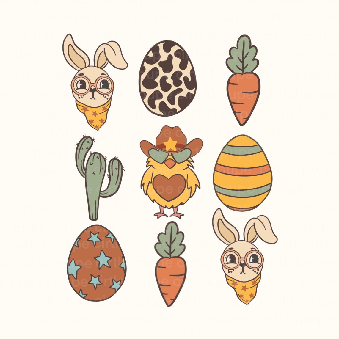 Western Easter Png Easter Png Groovy Easter Png Cute Easter - Etsy
