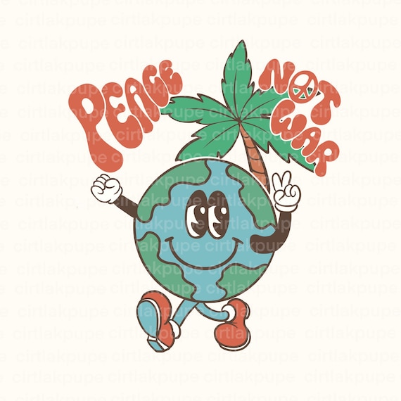 Retro Peace Sign Popular PNG File Trendy Sublimation Preppy - Etsy