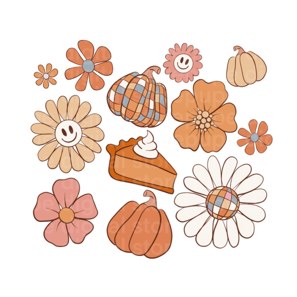 Retro Halloween Png Pumpkin Png Disco Retro Fall Retro - Etsy