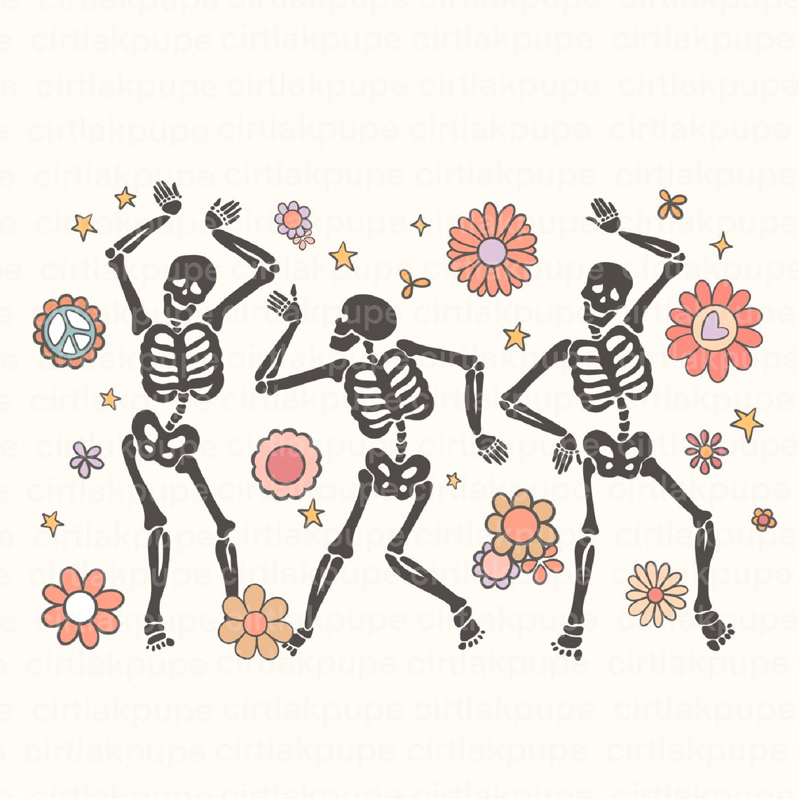 Dancing Skeletons Digital Design PNG Happy Skeleton PNG - Etsy