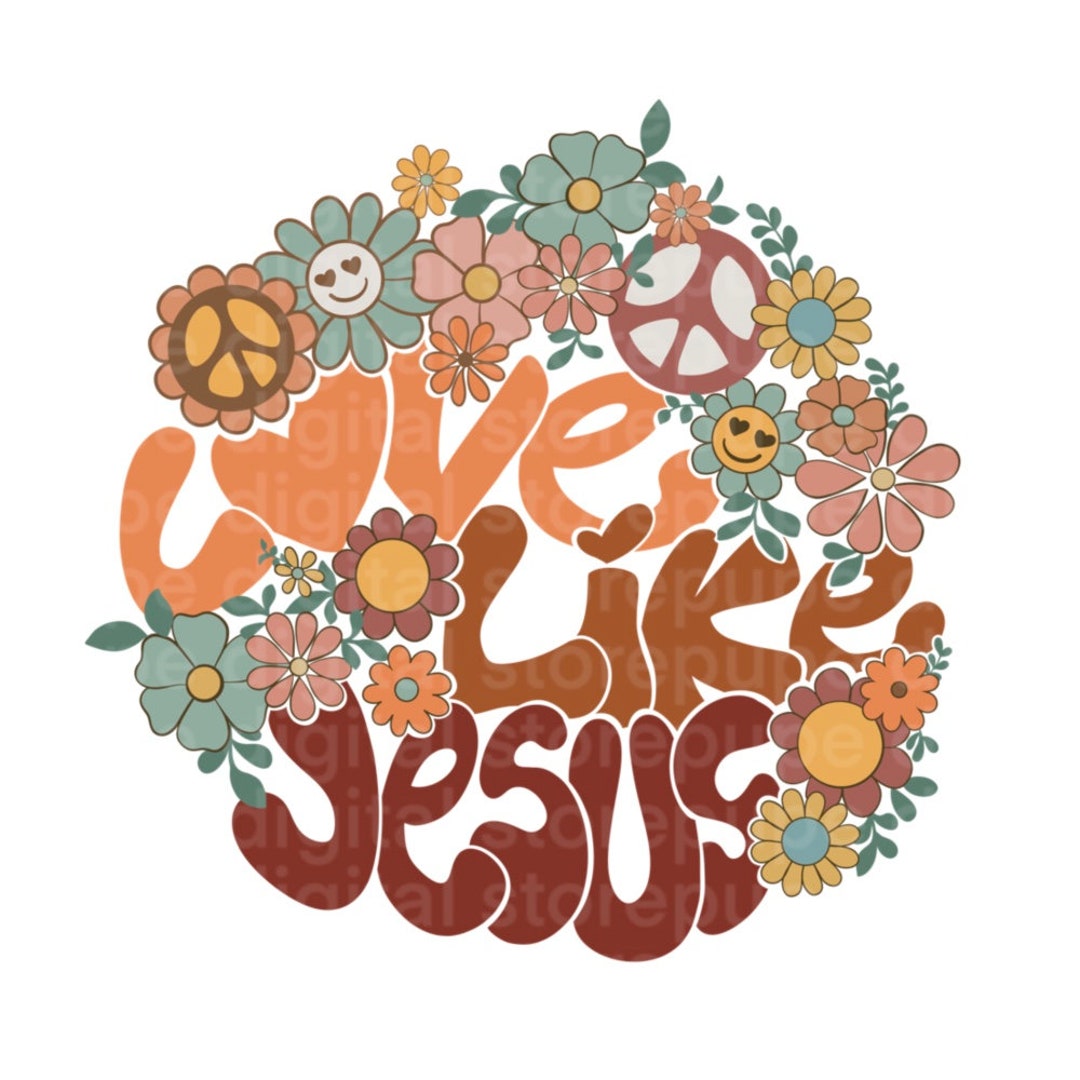 Groovy Christian Png, Floral Jesus Love Png Sublimation, Pink Retro ...