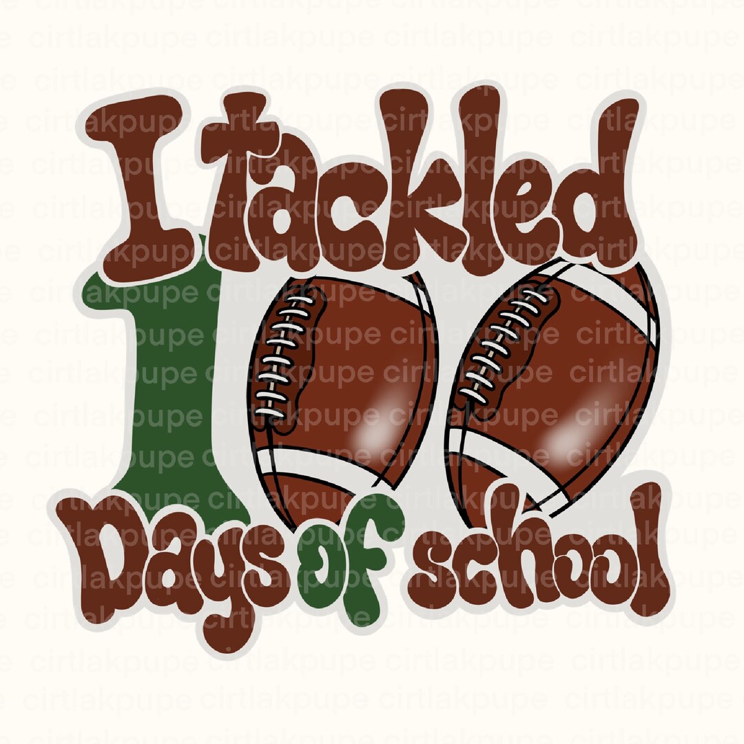 100 Days Football Shirt Png, Boy 100th Day of School Png Printable ...