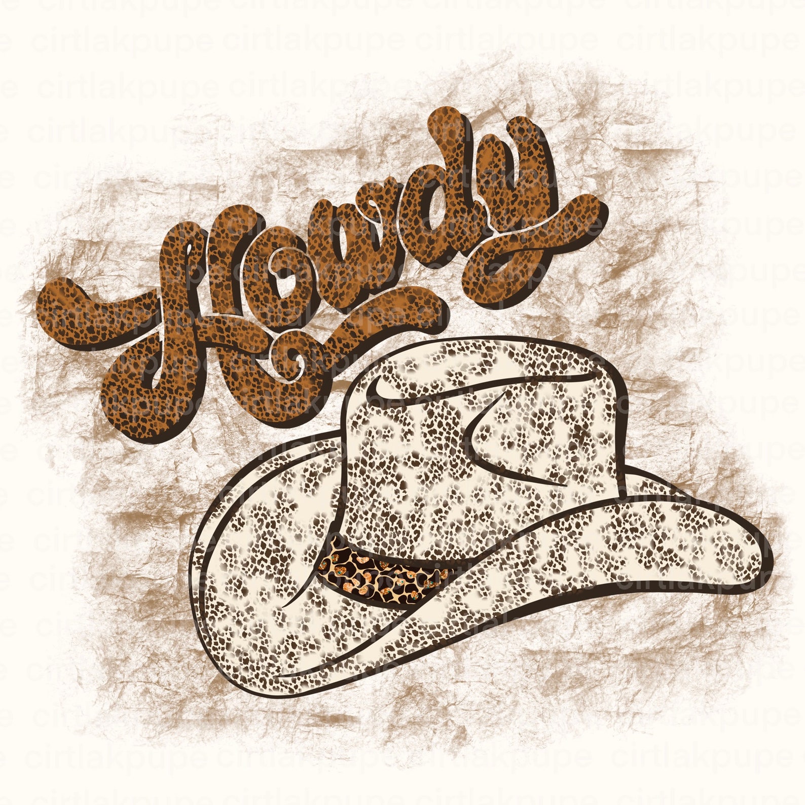 Cow and Leopard Cowboy Hat Howdy PNG Digital Download Quote | Etsy