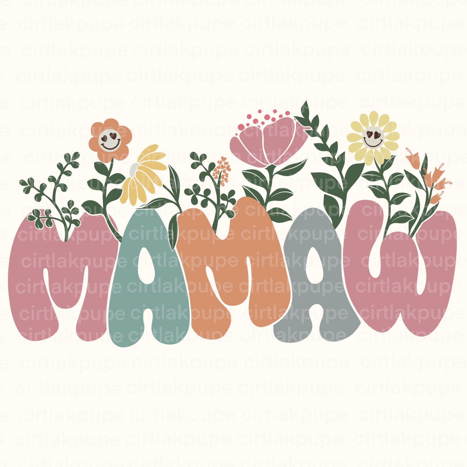 Mamaw PNG File Trendy Printable Mothers Day Png Mama Flower - Etsy