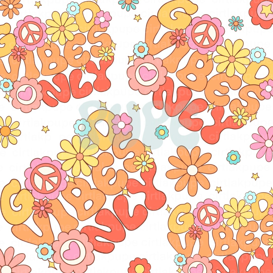 Good Vibes Only Seamless, Hippie Seamless, Cute Good Vibes Pattern ...