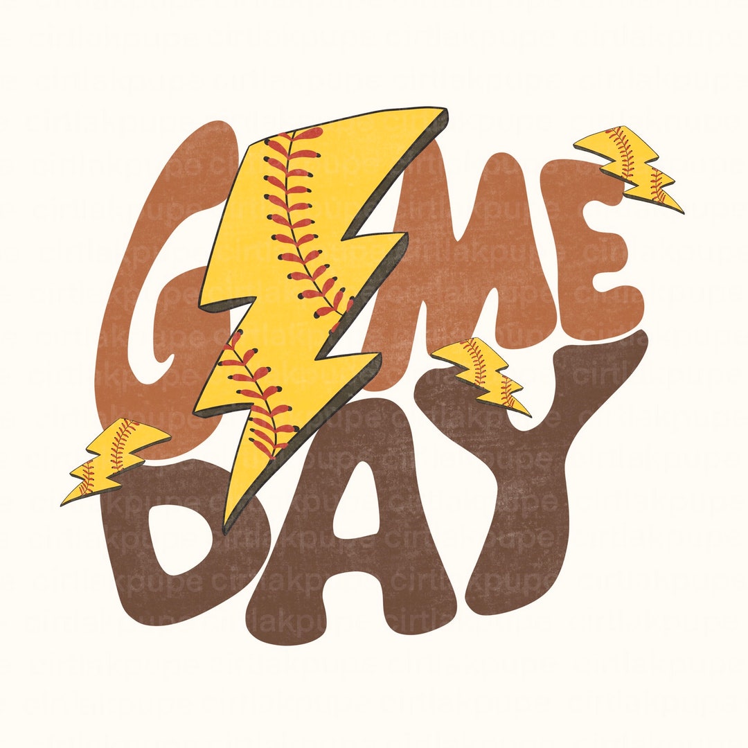 Baseball Game Day Png, Game Day Softball Lightning Bolt Png, Baseball ...