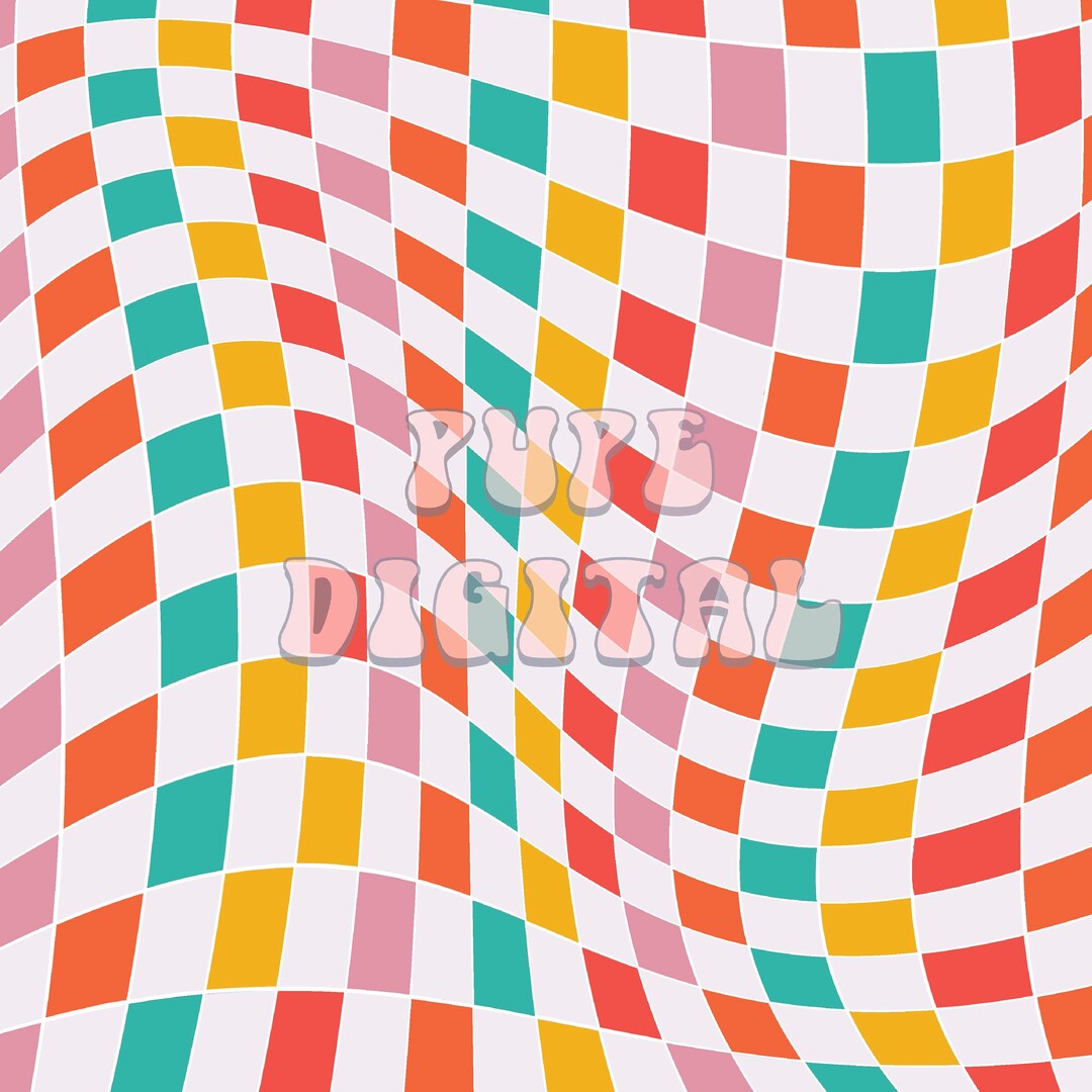 Retro Summer Wavy Checkerboard Seamless File Optical Check Seamless ...