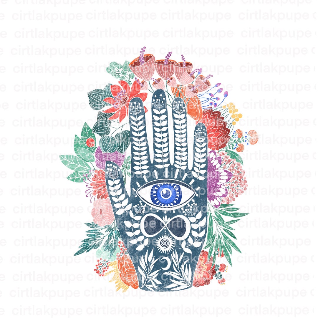 Flower Hand of God Sublimation Digital Download Png khamsa - Etsy