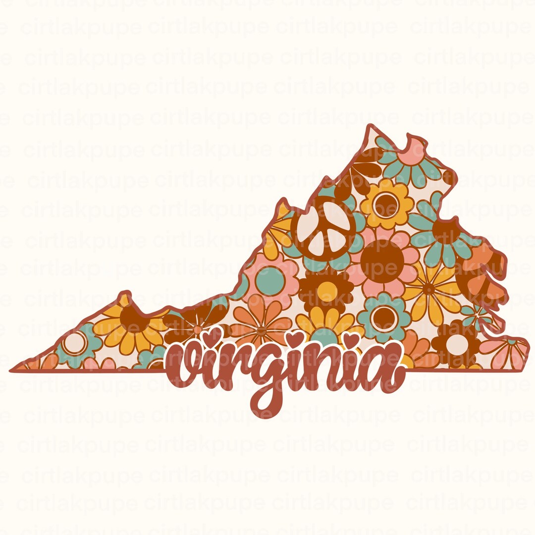 Virginia State Flag Map Popular Png, United States of America Retro ...