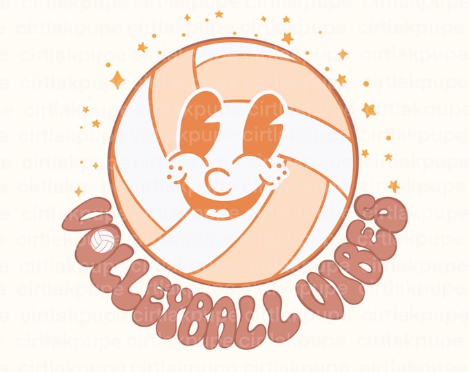 Game Day Png Svg Groovy Girl Volleyball Vibes Png Svg File Etsy