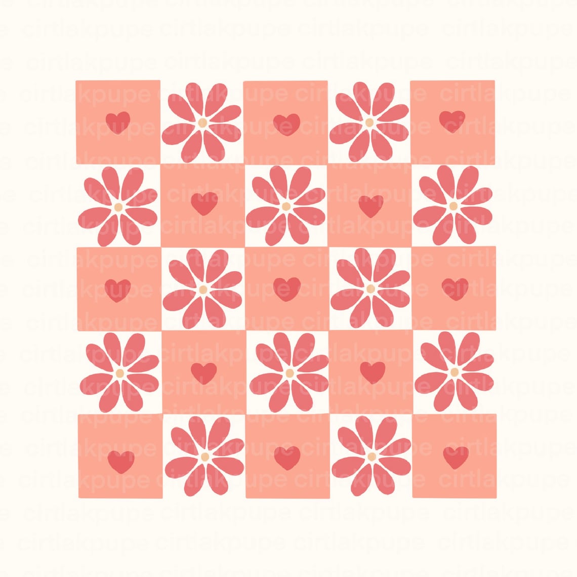 Groovy Checkered Flowers PNG Retro Trendy Sublimation Grunge - Etsy