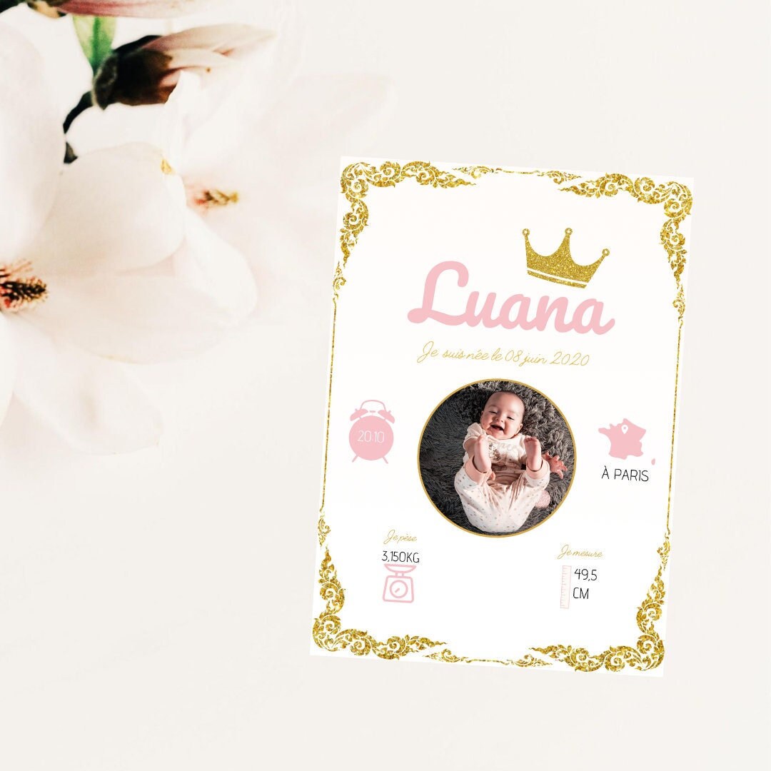 Princess Birth Poster - Etsy