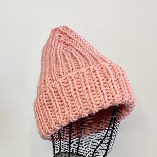 Pink Knitted Hat - Etsy