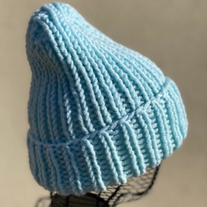 Light Blue Wool Hat, Cozy Wool Beanie, Winter Hat, Beanie Oversized ...