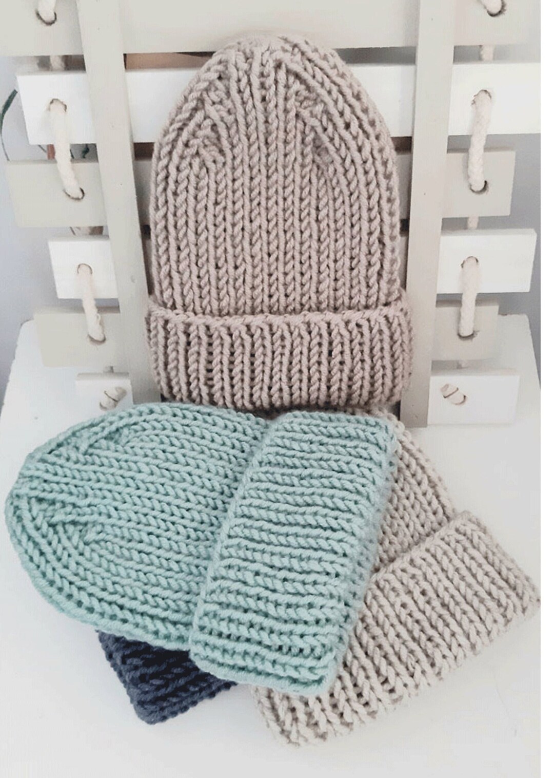 Light Blue Wool Hat, Cozy Wool Beanie, Winter Hat, Beanie Oversized ...
