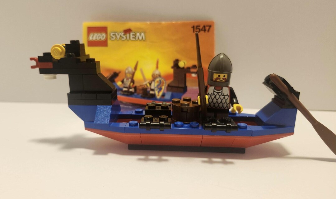 Vintage LEGO 1547 Black Knights Boat Set With Instructions 1993 Used ...