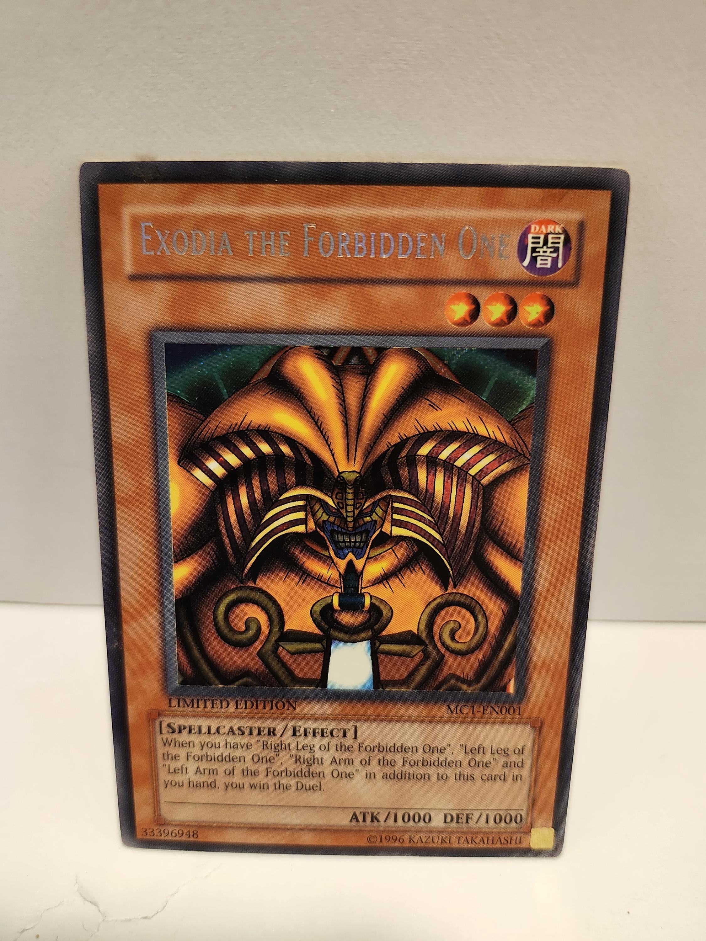 Yu-gi-oh Card Exodia the Forbidden One MC1-EN001 Limited Edition Used ...