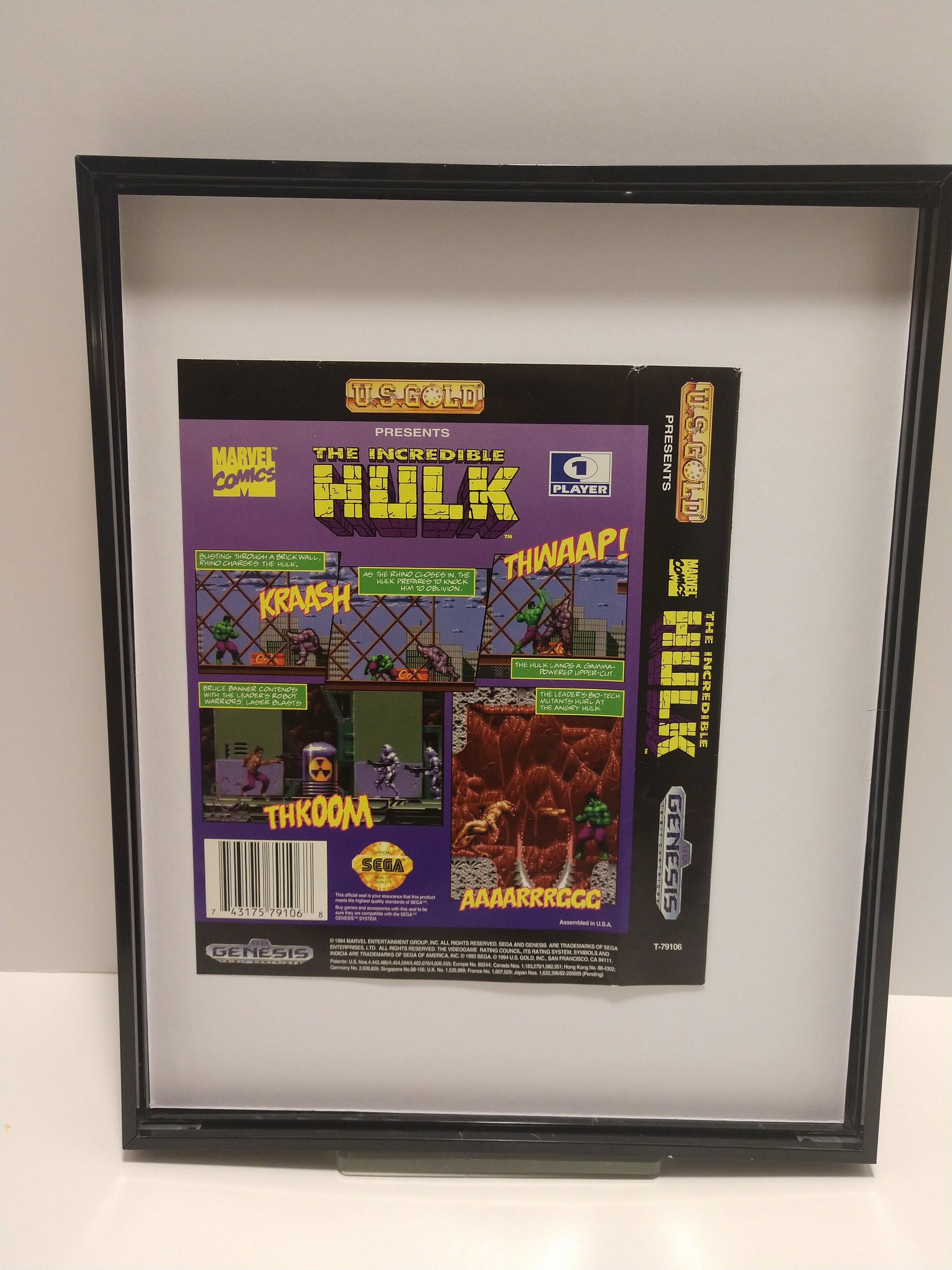 The Incredible Hulk Sega Genesis 1993 Game Cover Original in Picture ...