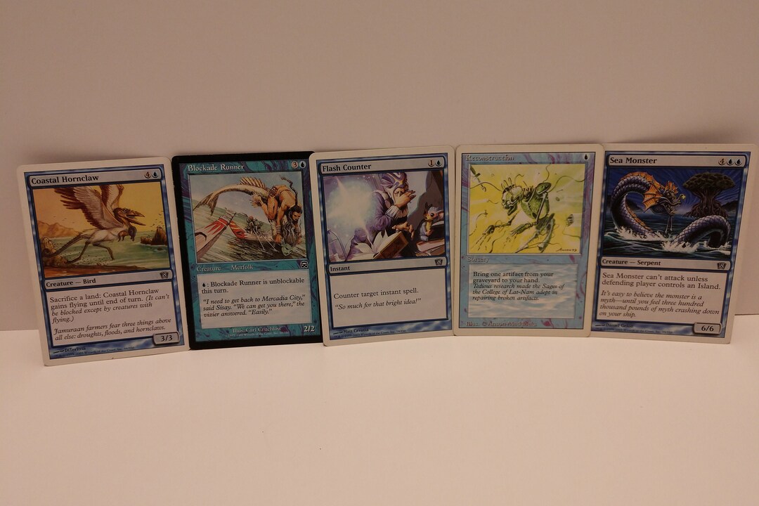 Magic the Gathering Card Lot 5 Blue Retro Vintage Magic Cards in Fair ...
