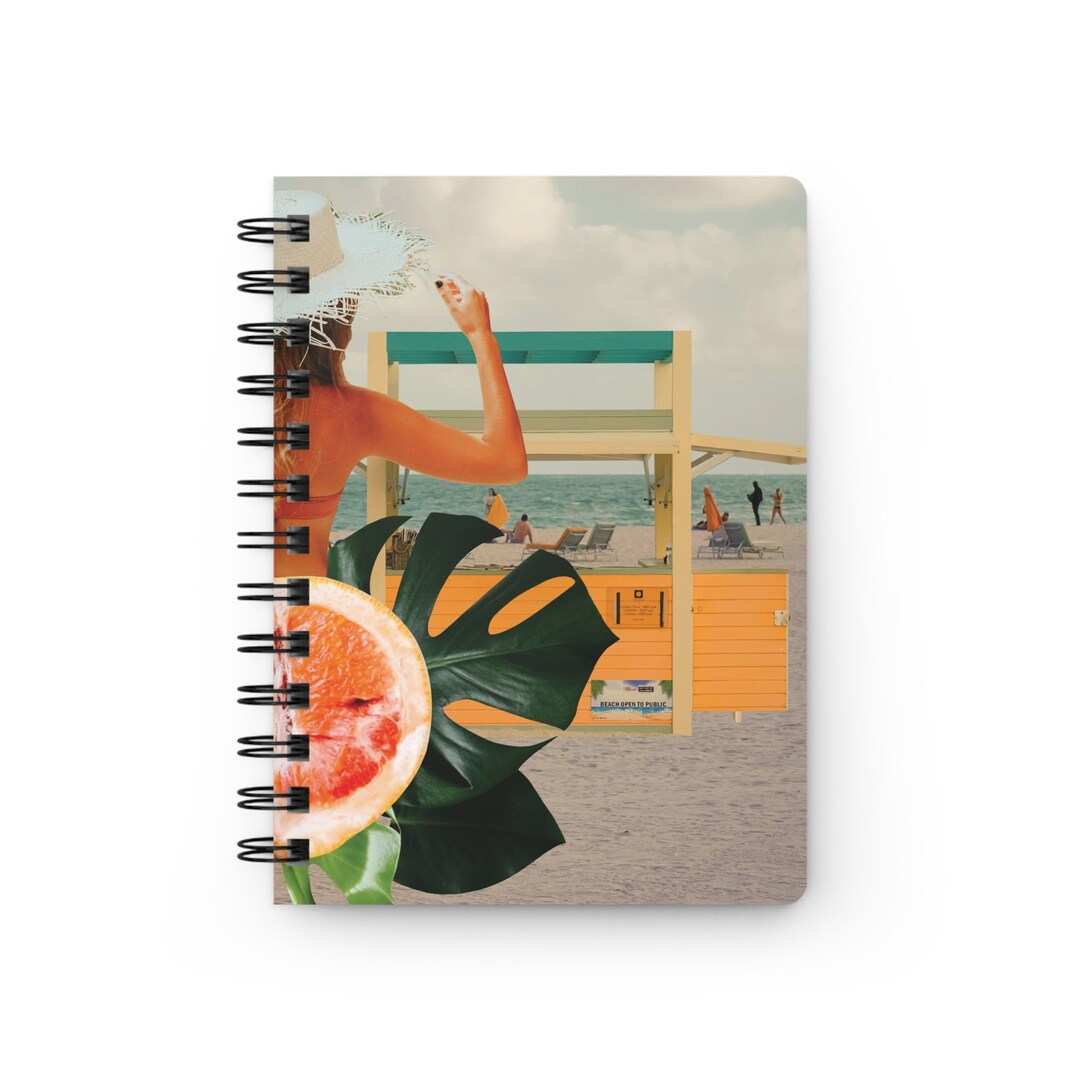 South Beach Retro Spiral Bound Journal, Retro Collage Notebook, Retro ...