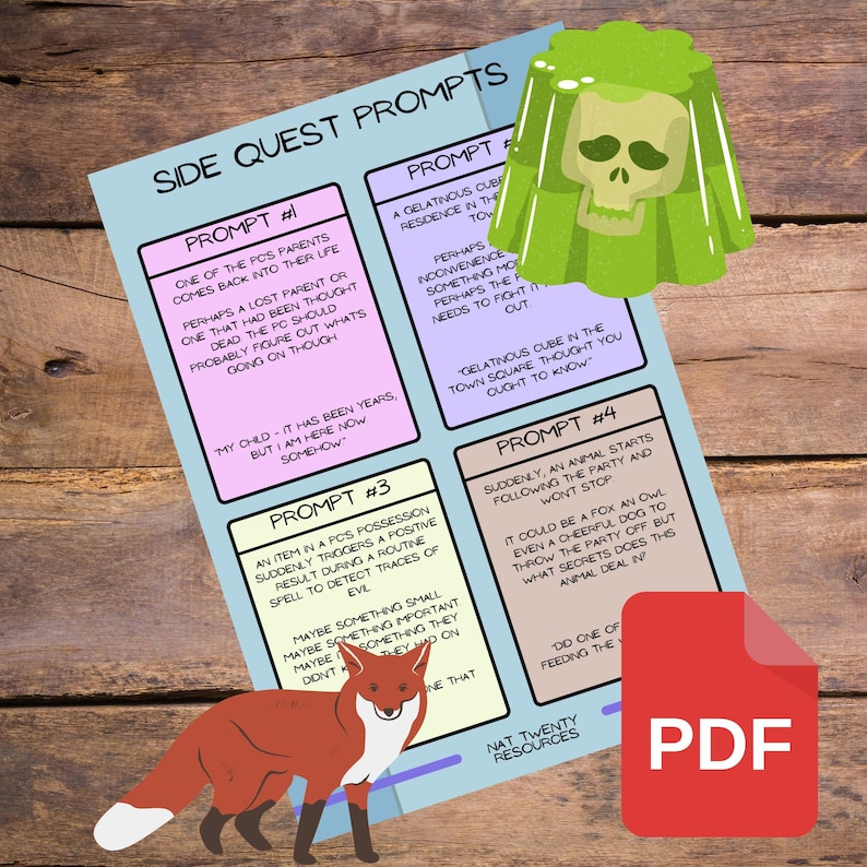Side Quest Prompt - Pack 1 | Ideas for Your Tabletop RPG | Dungeons ...