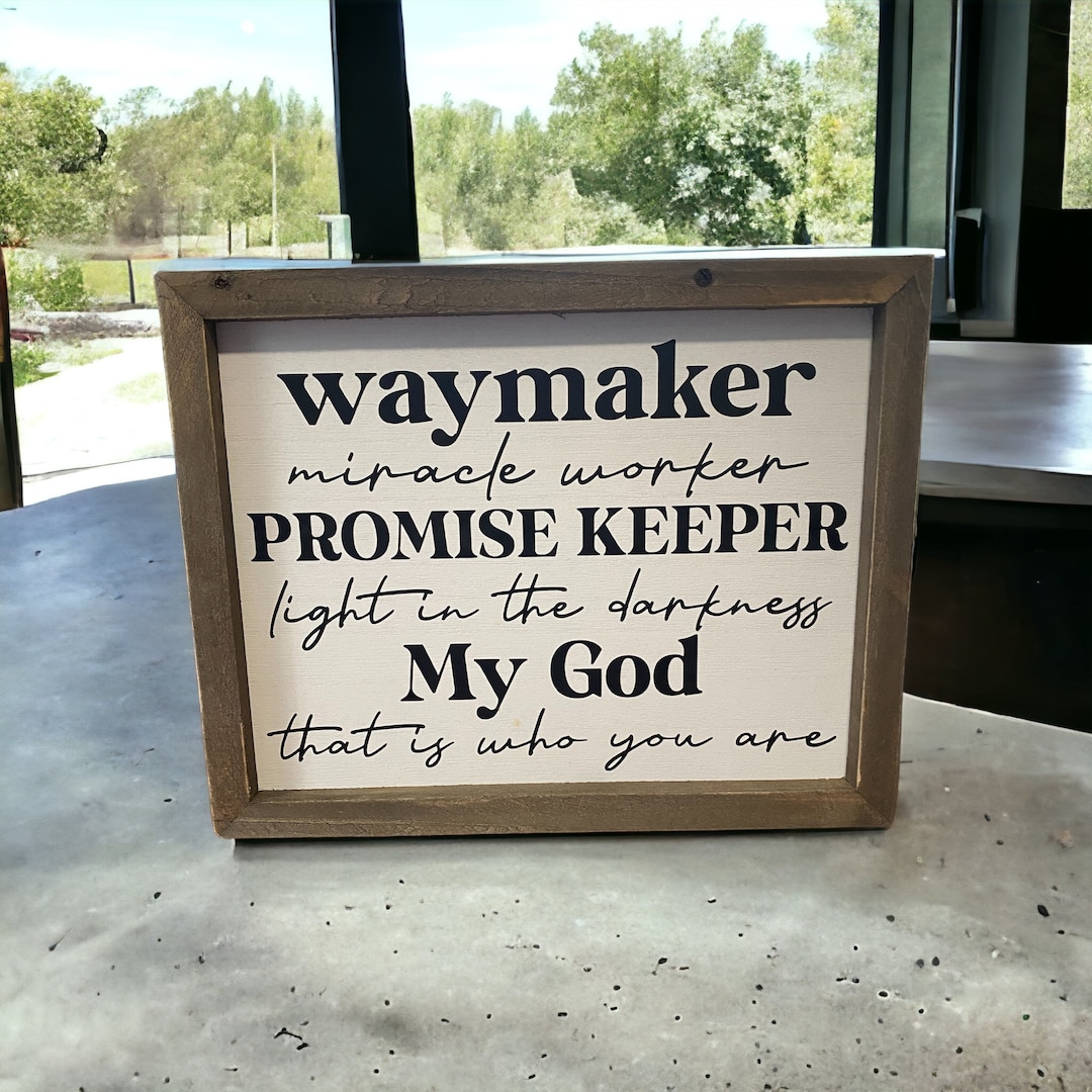 Waymaker Sign | Whitewashed 8x10 Wood | Inspirational Wall Art ...